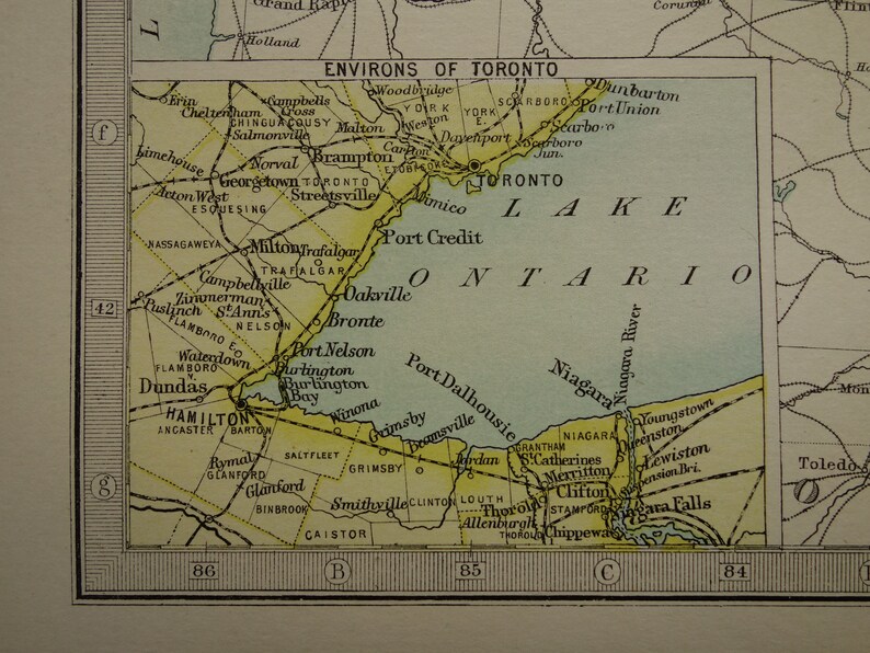ONTARIO Old Map LARGE 1890 Original Antique Print of Ontario - Etsy