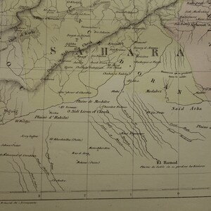 ALGERIA Old Map 1858 Antique French Print About Algeria Algiers Africa ...