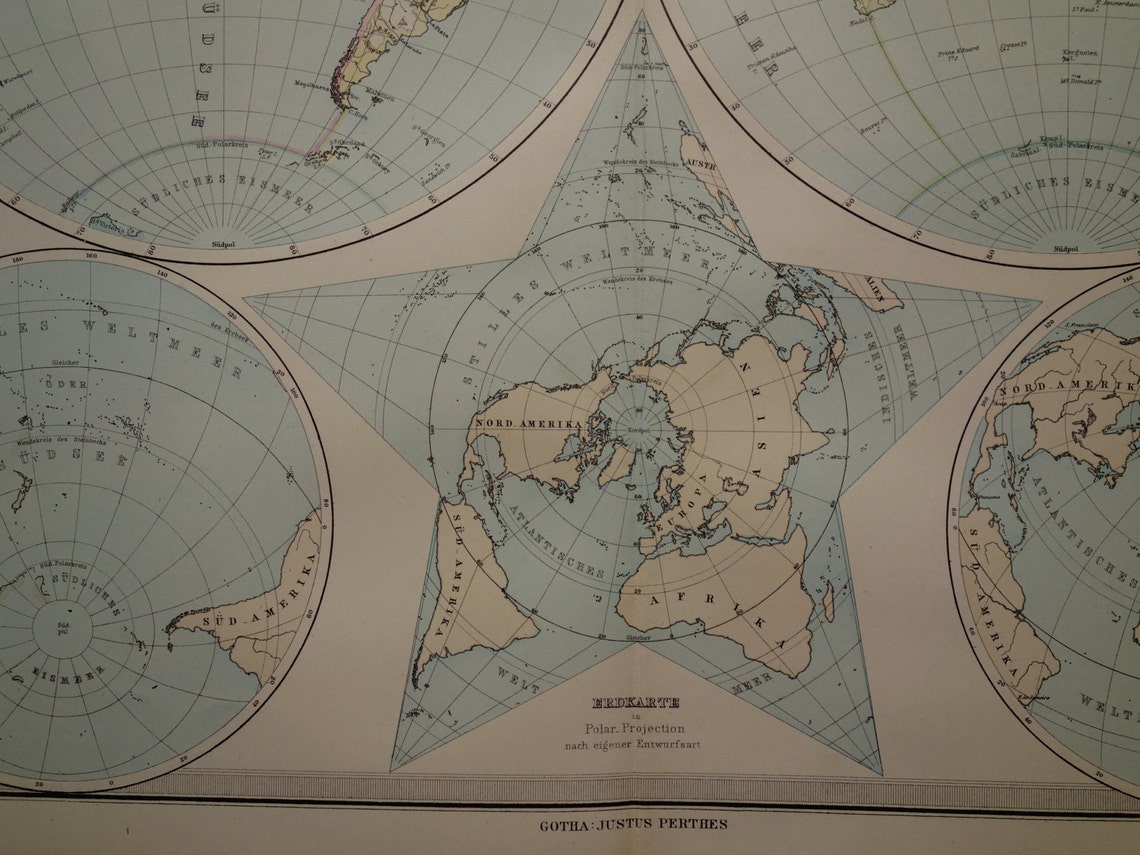 WORLDMAP Old Map of the World 1886 Original Antique Poster - Etsy