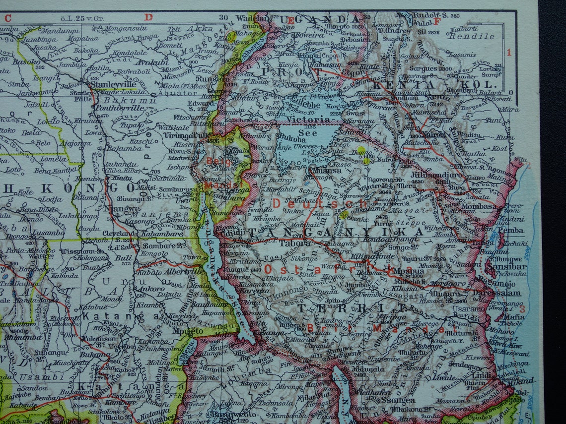 AFRICA Old Map of Southern Africa 1931 Vintage Print About | Etsy