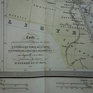 LARGE Palestine Antique Map of the Holy Land 1858 Original Old Poster ...