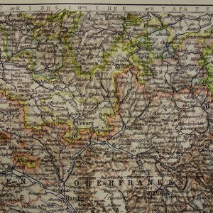 Old Map of Bavaria Germany 1905 Original Vintage Print/ Poster | Etsy