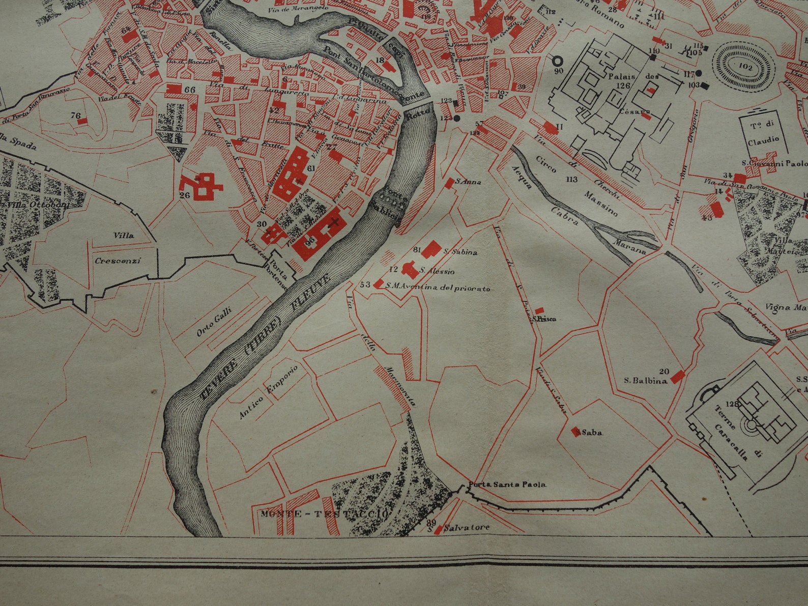 ROME Old Map of Rome Italy 1896 Original Antique City Plan Big - Etsy