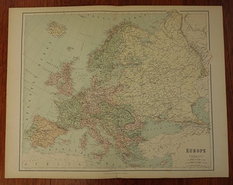 Map of 1890 Europe - Etsy