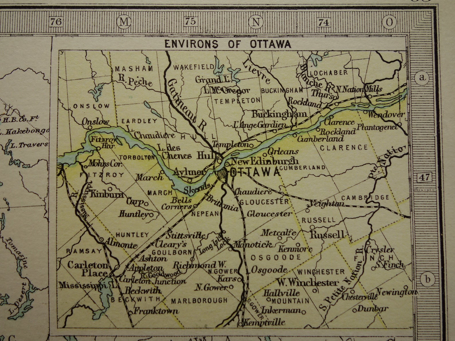 ONTARIO Old Map LARGE 1890 Original Antique Print of Ontario | Etsy