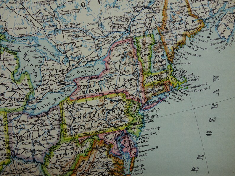 USA Old Map of the US 1928 Original Vintage Maps Two 2 | Etsy