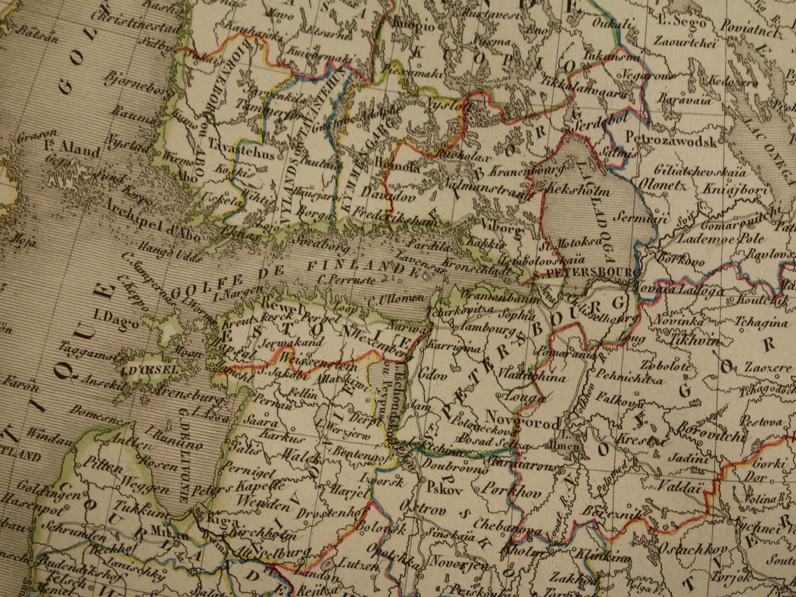 Old Map of RUSSIA in 1830 Original Antique Print of the European ...