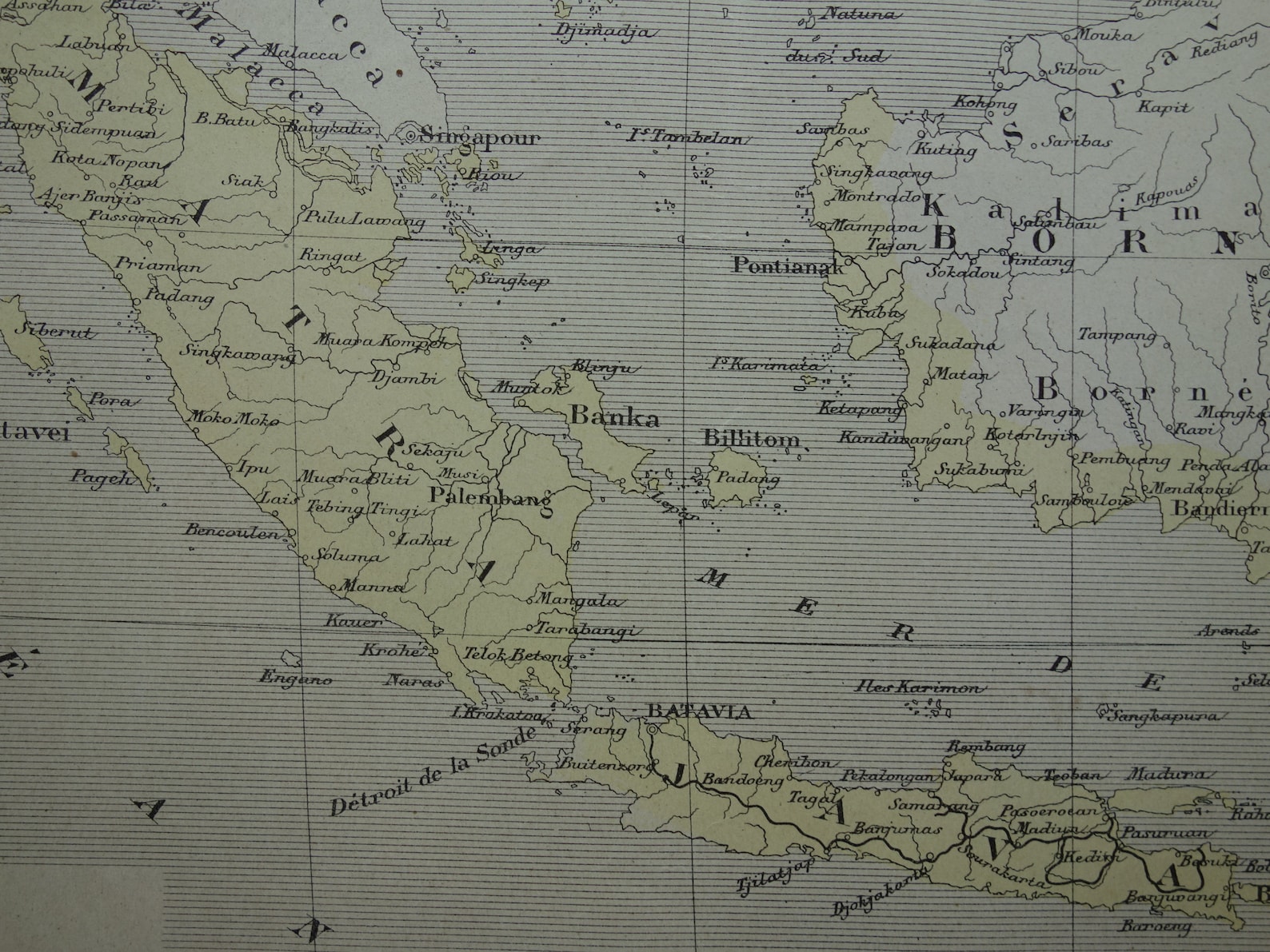 INDONESIA Old Map of Sunda Archipelago 1896 Antique - Etsy