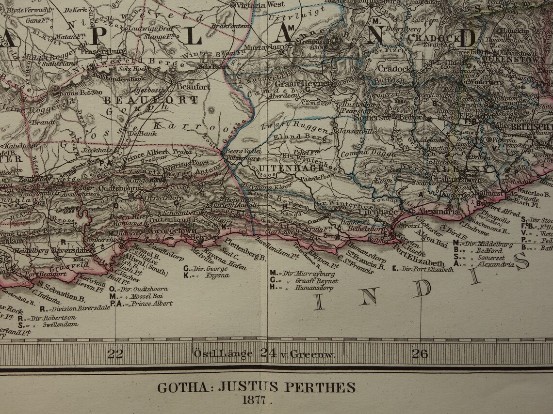 SOUTH AFRICA Map of Transvaal Republic LARGE 1877 Antique - Etsy