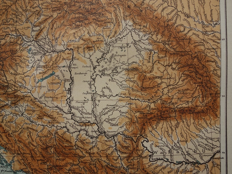 Old Height Map of Austria Hungary Bohemia 1910 Antique Print - Etsy