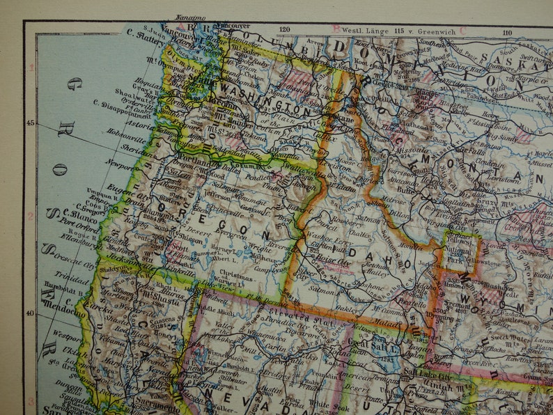 USA Old Map of the US 1928 Original Vintage Maps Two 2 | Etsy