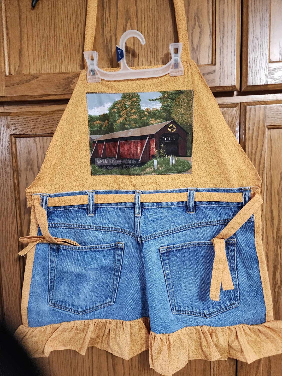 Light Brown Covered Bridge Apron - Etsy