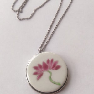 Necklace Pendant Porcelain Lotus Flower Symbolic of Purity and ...