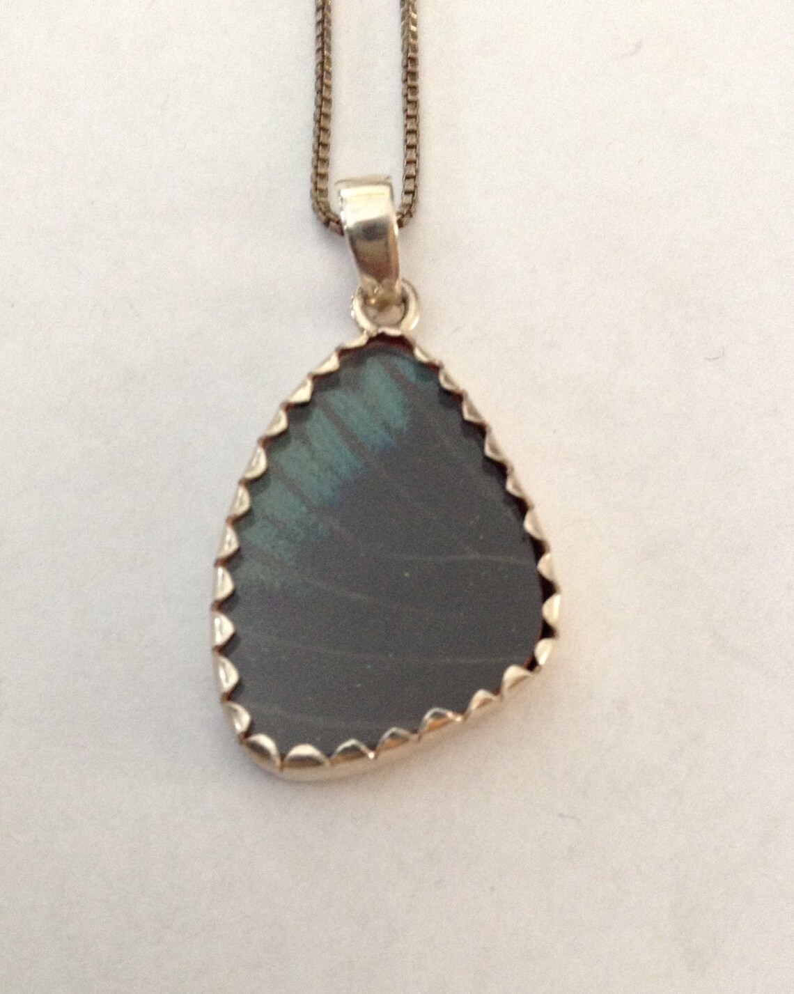 Butterfly Wing Necklace Pendant Sterling Silver Reversible - Etsy