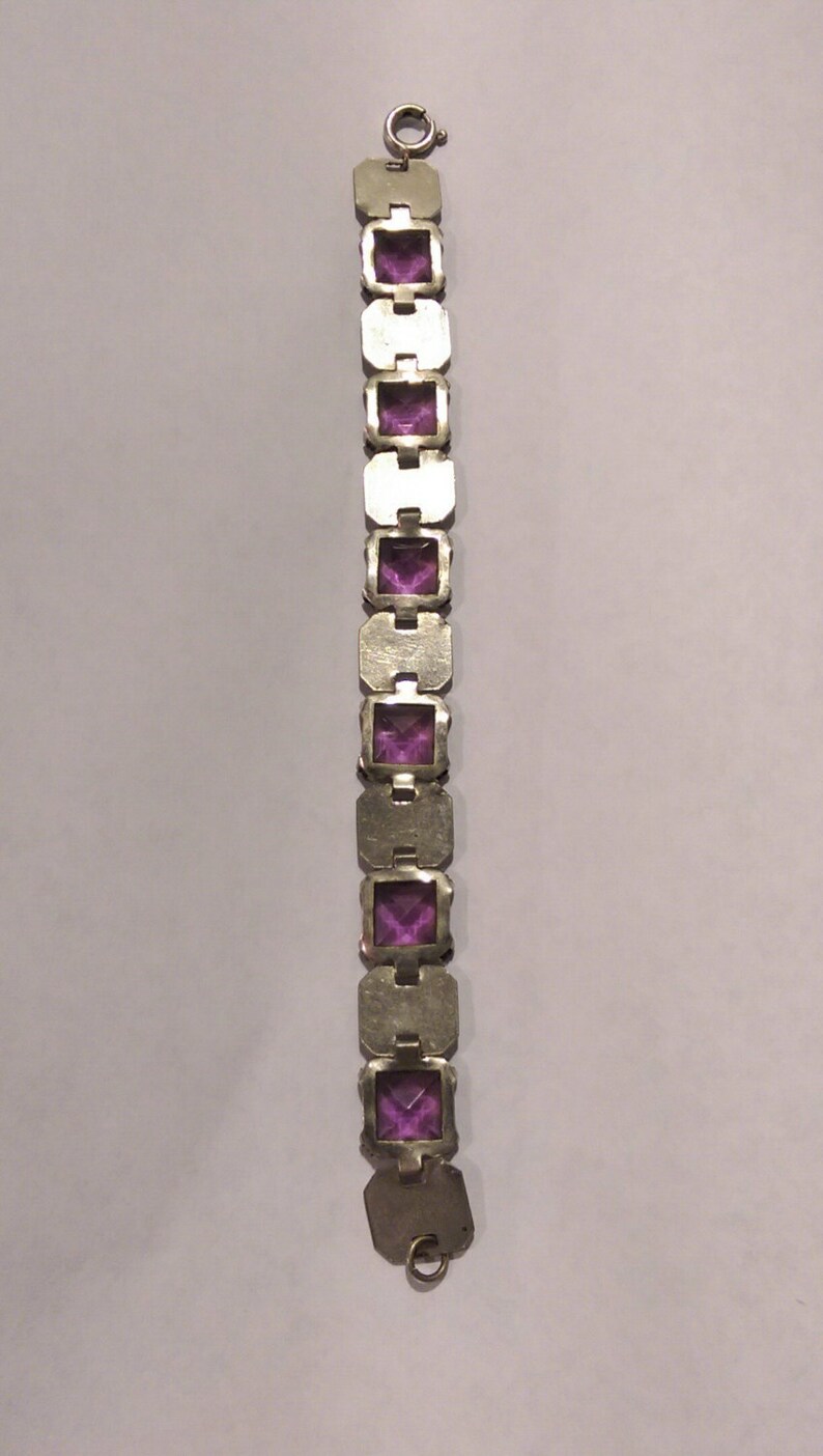 Bracelet Art Deco French Paste Lavender Glass and Enamel - Etsy