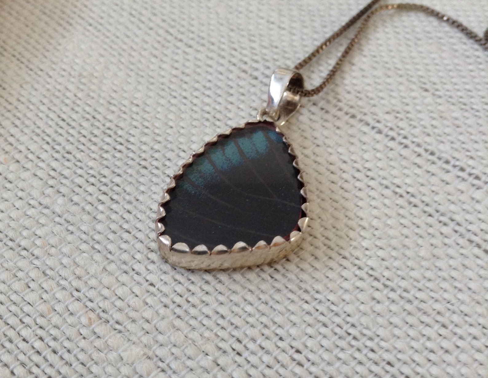Butterfly Wing Necklace Pendant Sterling Silver Reversible - Etsy
