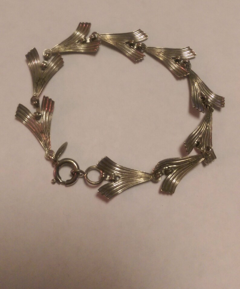 Bracelet Abstract Art Modern Sterling Silver Link Collection - Etsy