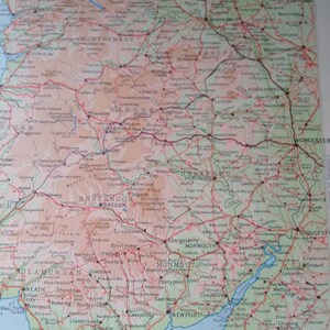 1960s the Dunlop Maps Touring Map, Key Route Map of the British Isles ...