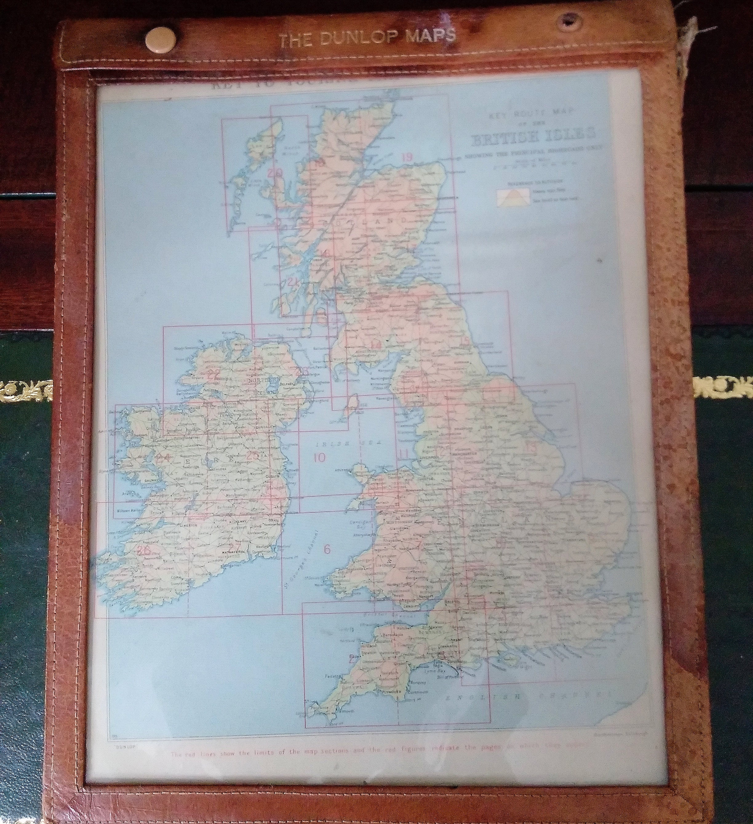 1960s the Dunlop Maps Touring Map, Key Route Map of the British Isles ...