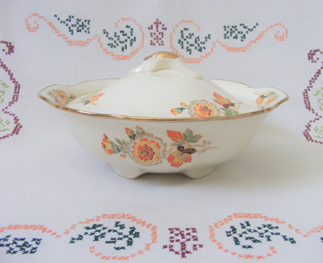 1920s Large Art Deco Stoneware Alfred Meakin Serving Bowl With Lid Made ...