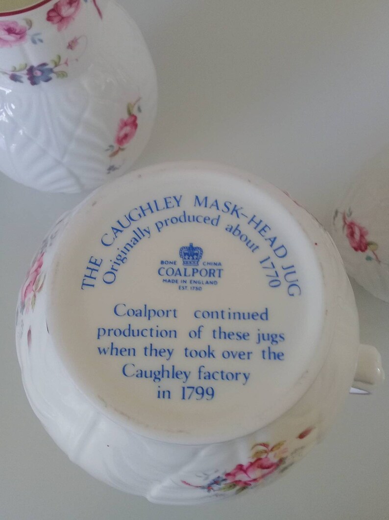 The Caughley Mask-head Vintage Jug by Coalport Made in England - Etsy
