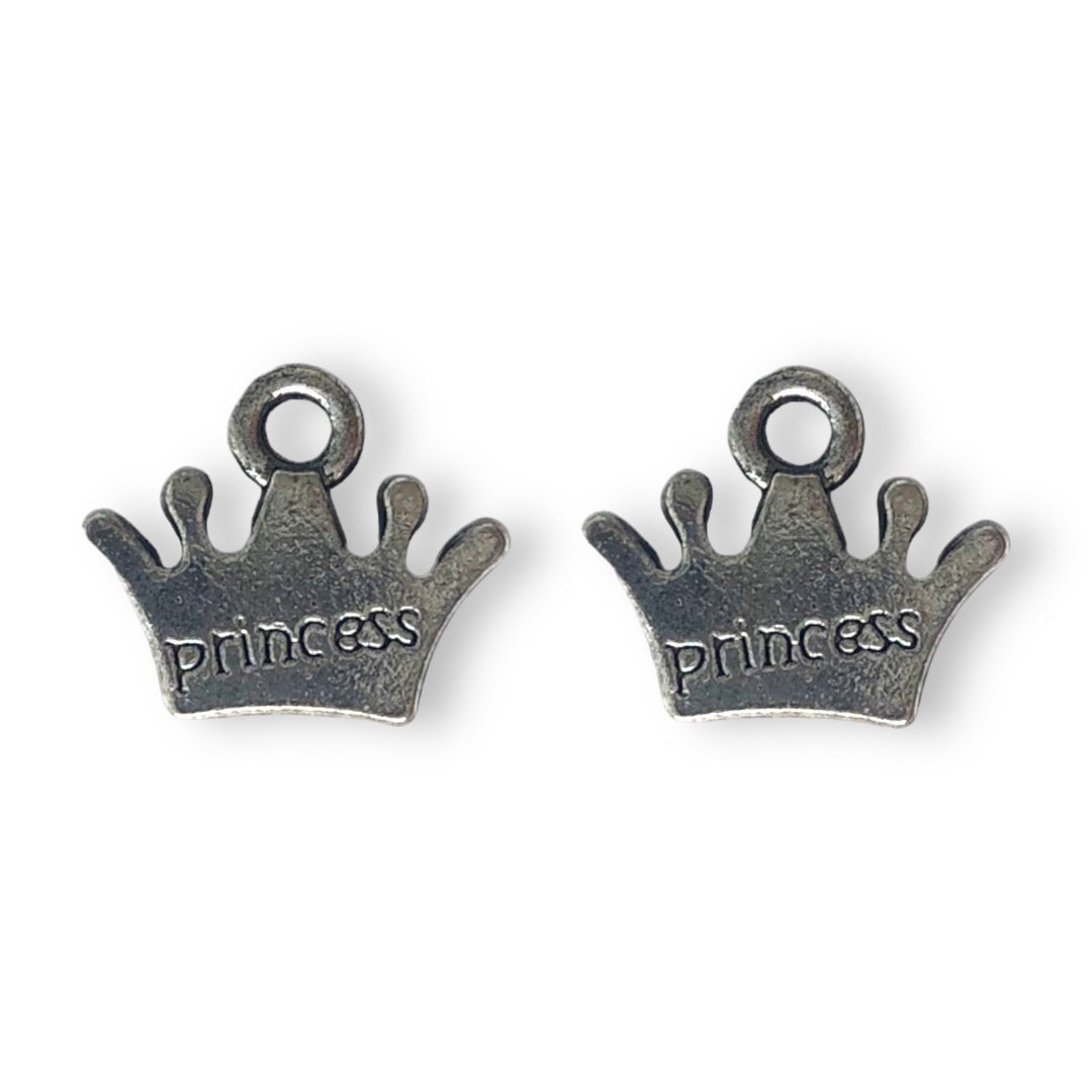 Princess Tiara Charms, Crown Pendant, Royal Charms Silver Plated ...