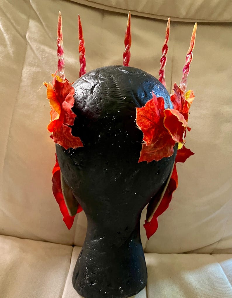 Fire Fairy Headdress, Autumn Leaves Crown, Burning Man Costume - Etsy