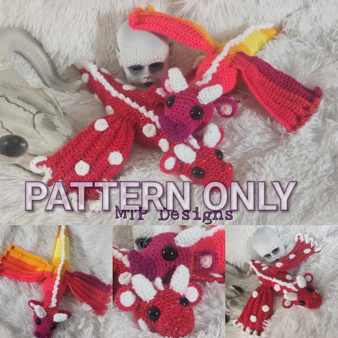 Dragon Amigurumi, MTP Designs Original Crochet Pattern, Dragon or Wyrm or Wyvern Pattern for ...