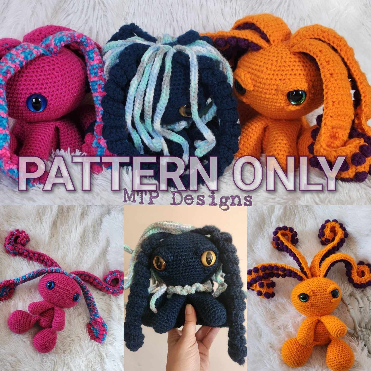 Sea Monster Crochet Pattern ONLY, MTP Designs Original, Octopus ...