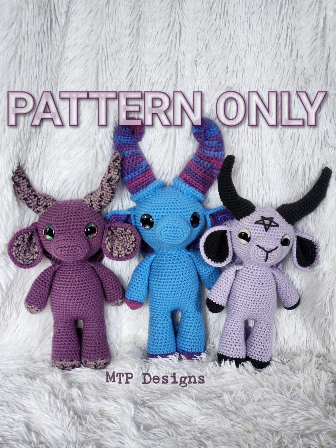 Baphomet Crochet Pattern, MTP Designs Baku the Baphomet, Goat Amigurumi, Stuffed Animal or Doll ...