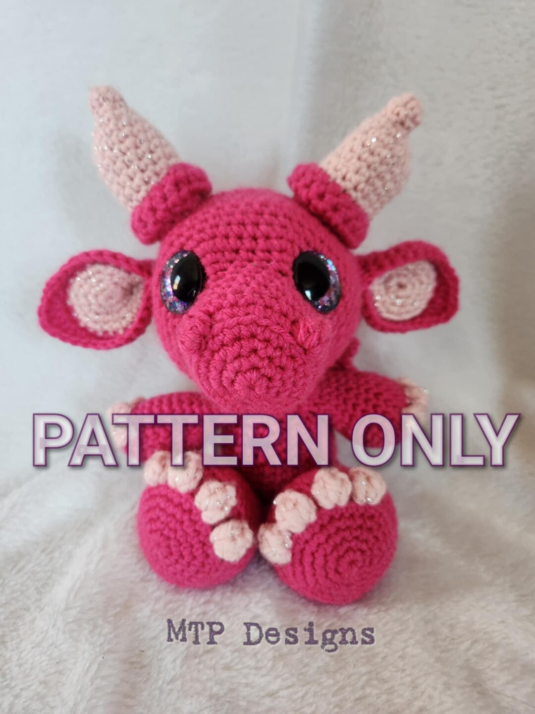 Crochet Pattern ONLY for Sitting Dragon, Dagmar the Dragon by MTP ...