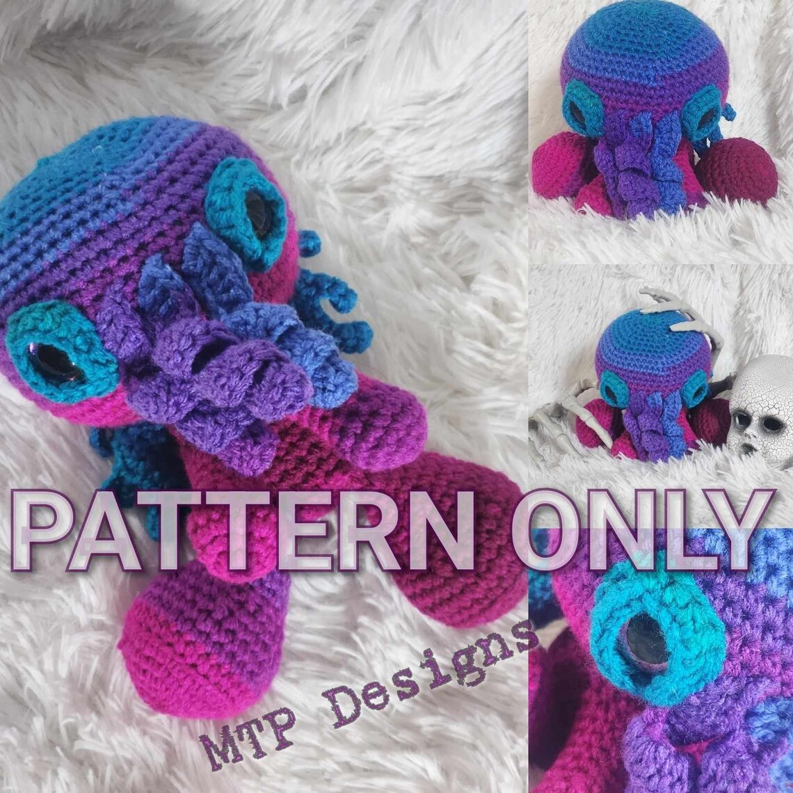 Crochet Pattern for Cthulhu, Sitting Kawaii Cthulhu, MTP Designs ...