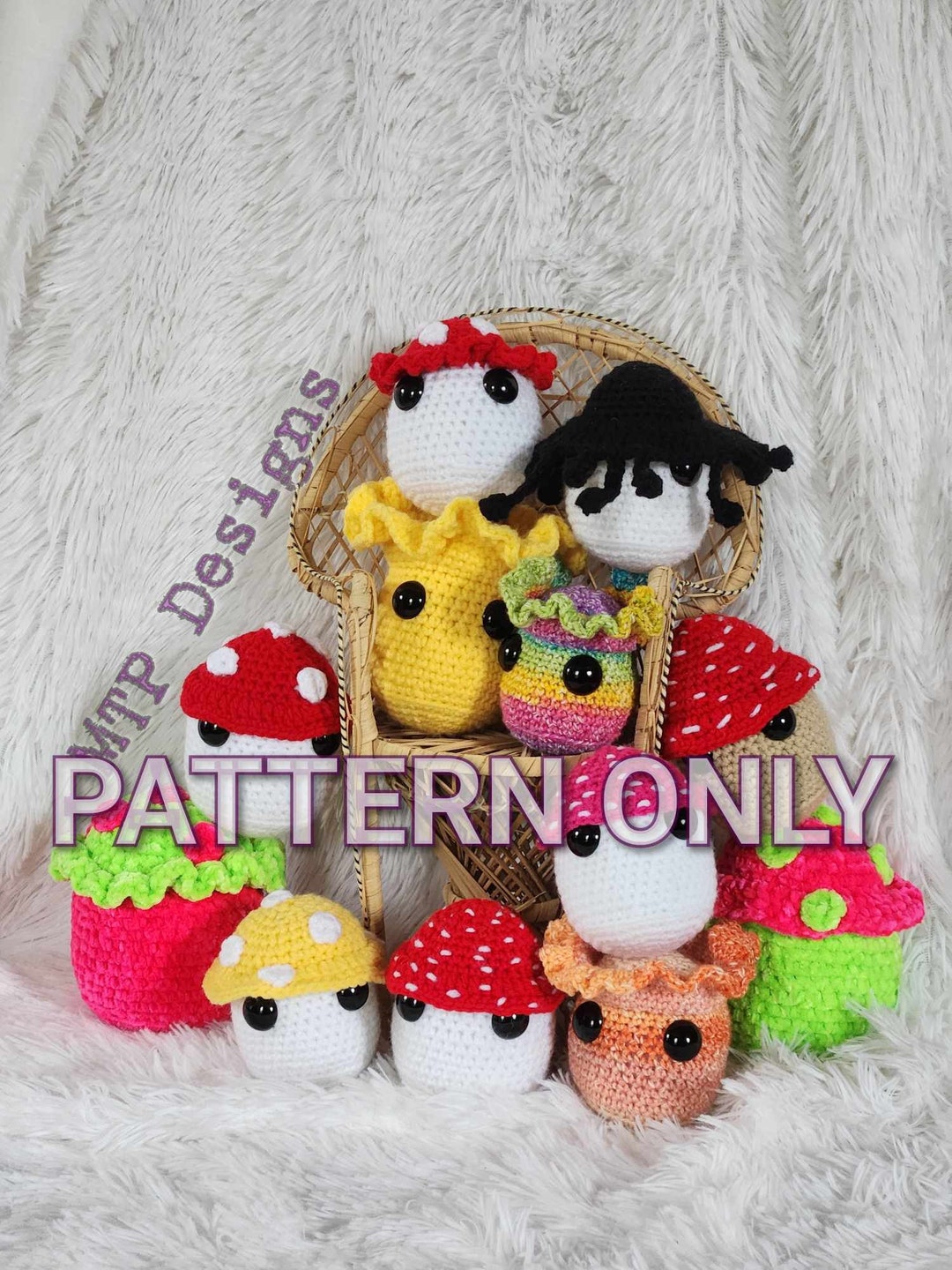 Mini Mushroom Crochet Pattern, Millie the Mushroom Design, MTP Designs ...