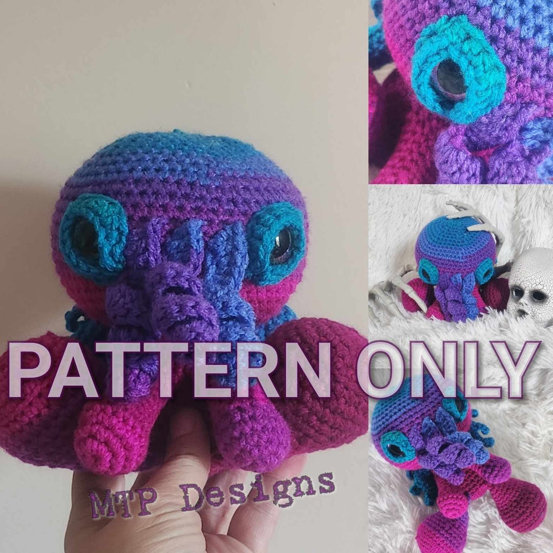 Crochet Pattern for Cthulhu, Sitting Kawaii Cthulhu, MTP Designs ...