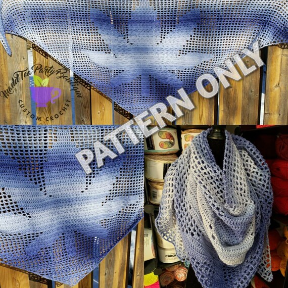 PATTERN ONLY Filet Crochet Pot Leaf Shawl Marijuana Leaf - Etsy