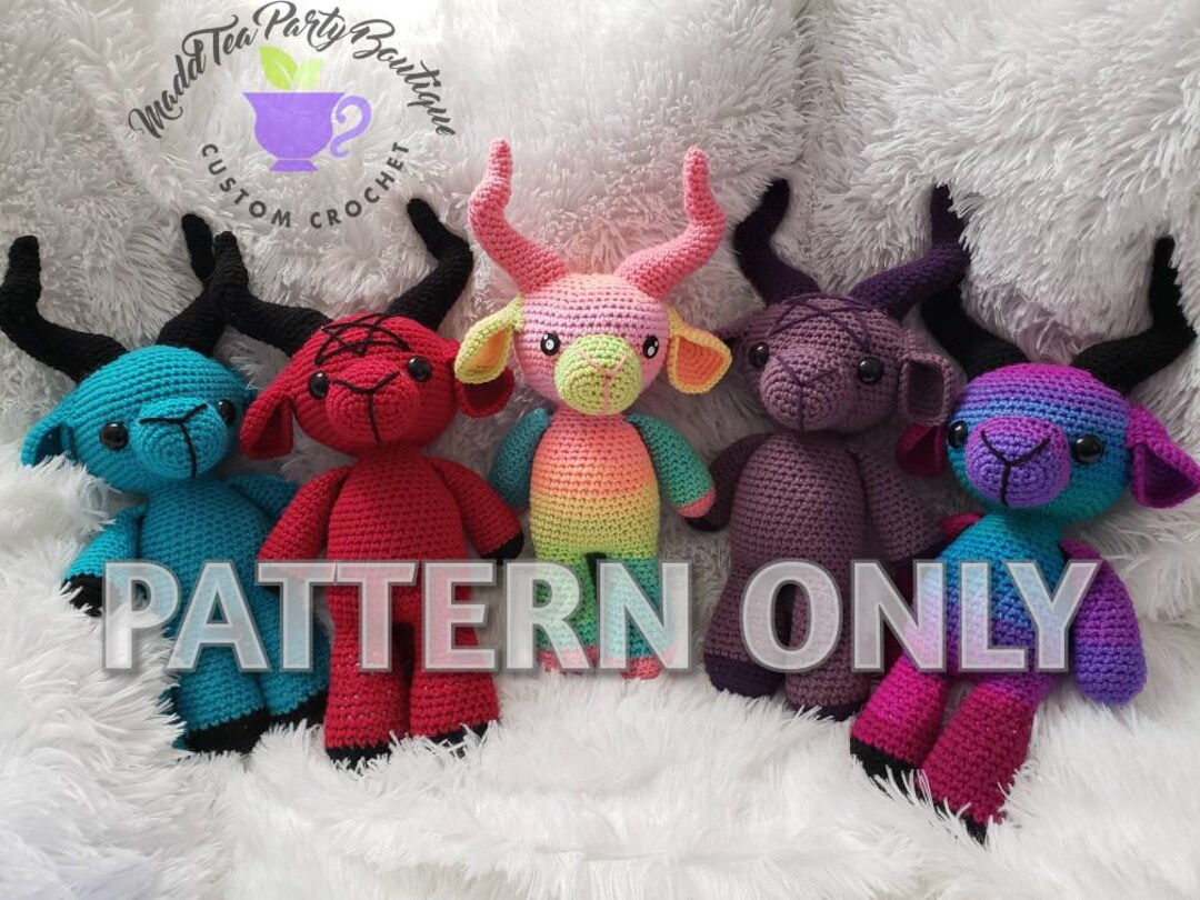 Baphomet Crochet Pattern, MTP Designs Baku the Baphomet, Goat Amigurumi ...