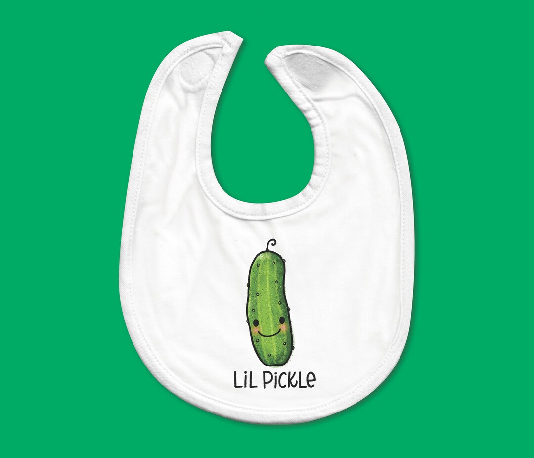 Baby Bib - Cute Drawn Lil Pickle With Handwritten Title - Etsy