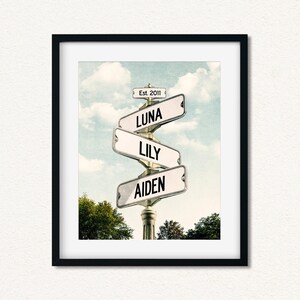 Custom Family Road Sign With Names, Personalized Kids Gift for Mom and ...