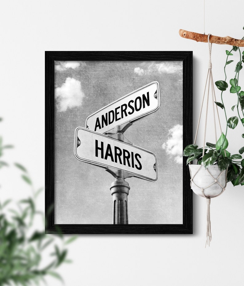 Personalized Street Sign Engagement Frame Gift, Couple in Love ...