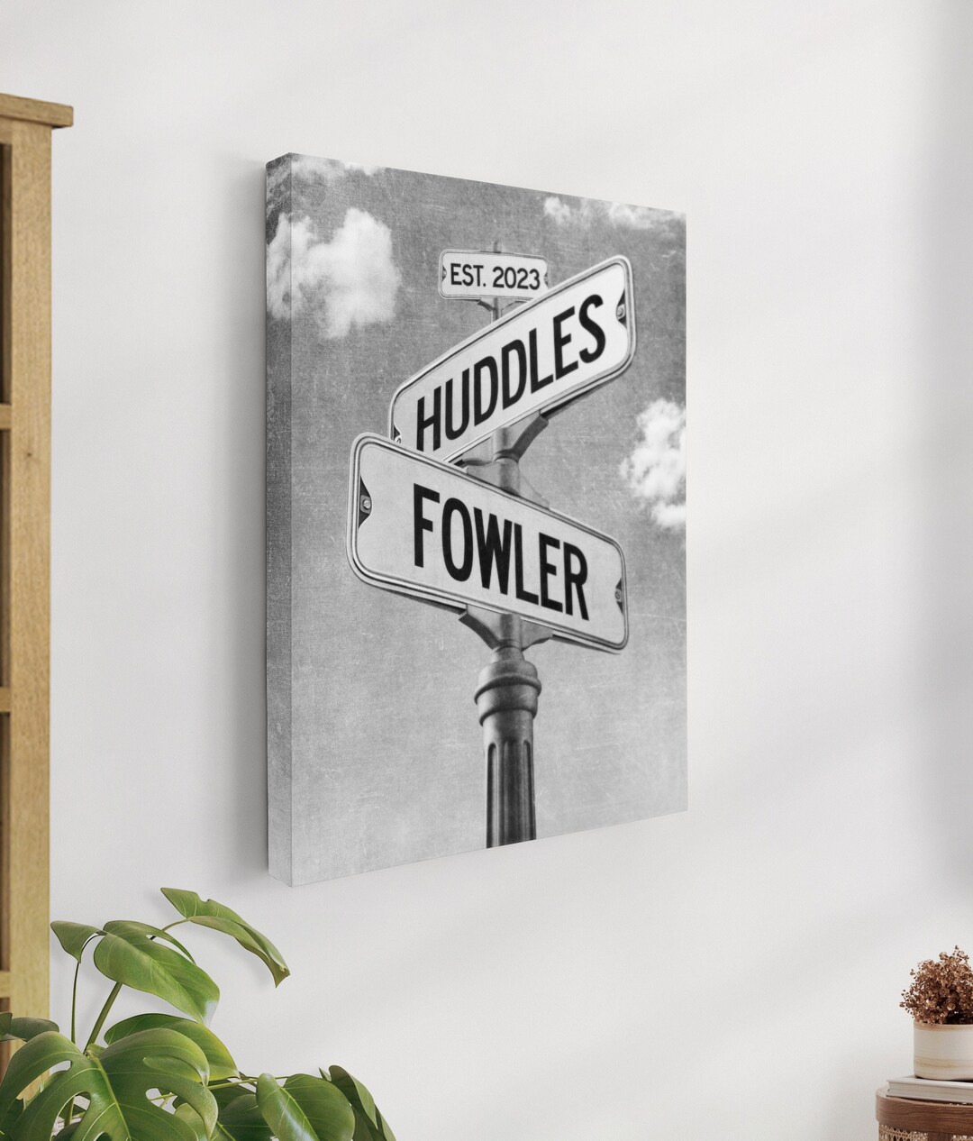 Personalized Name Street Sign Canvas, Custom Name Intersection Sign ...