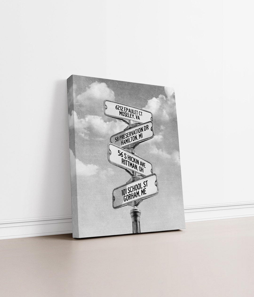 Address Collage, Long Distance Family Gift, Places We Have Lived, House ...