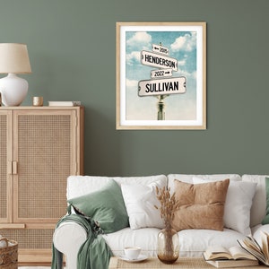 Personalized Street Sign Canvas With Names, Wedding Gift for Couple ...