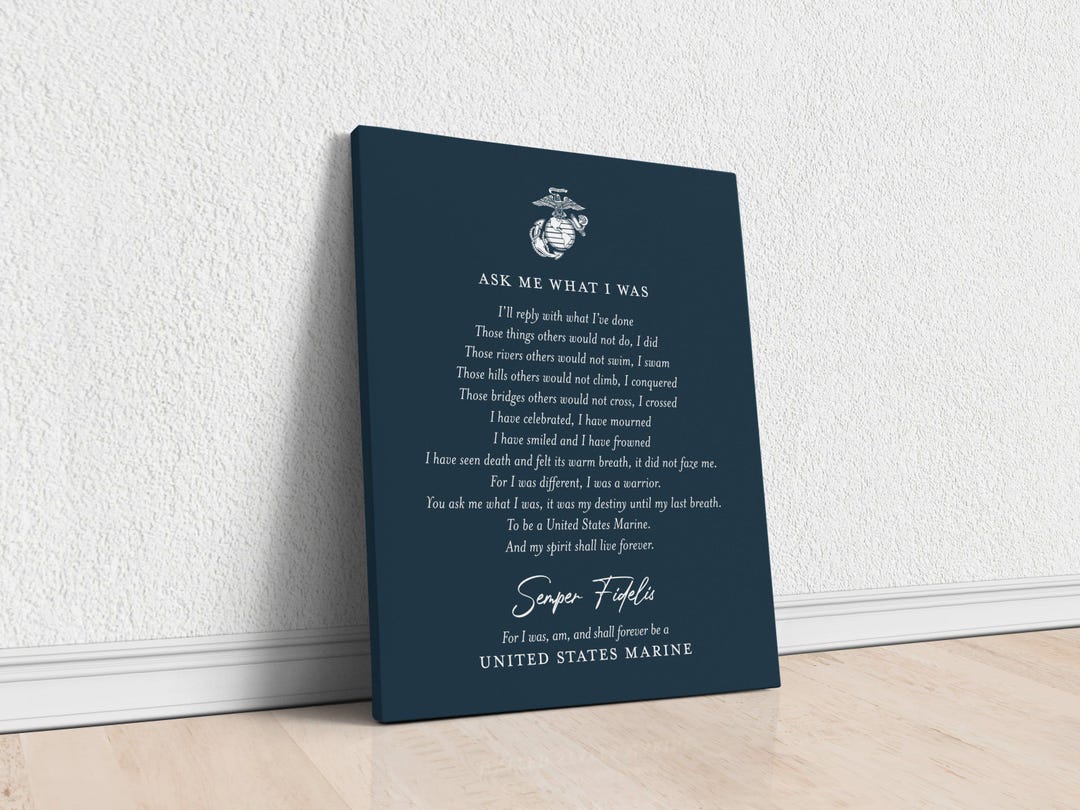 USMC Retirement Gift: Marine Poem Art With Eagle Globe Anchor - Etsy