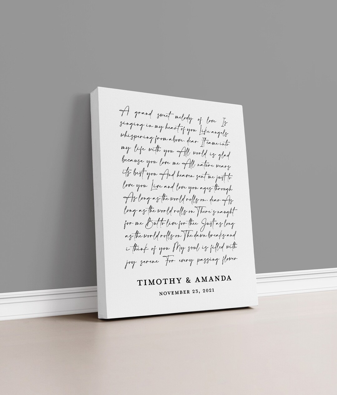 Custom Canvas With Text, Poem Wall Hanging Personalized, Make Your Own ...