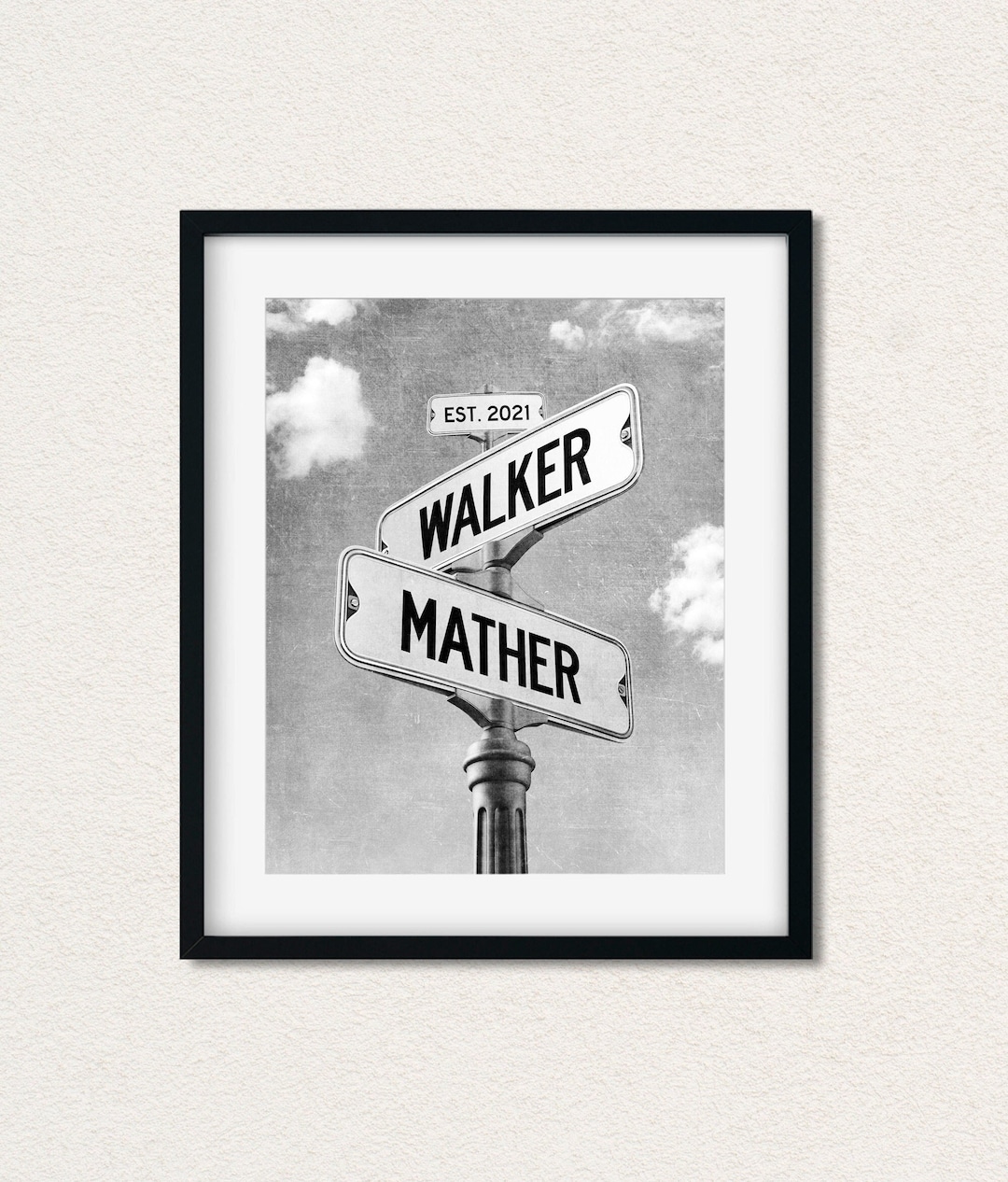 Unique Street Sign Engagement or Wedding Gift for Couple With Names - Etsy