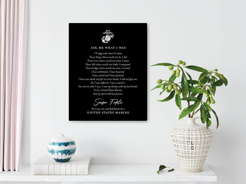 Personalizable Marine Affirmation Metal Art: USMC Hymn Sign Eagle ...