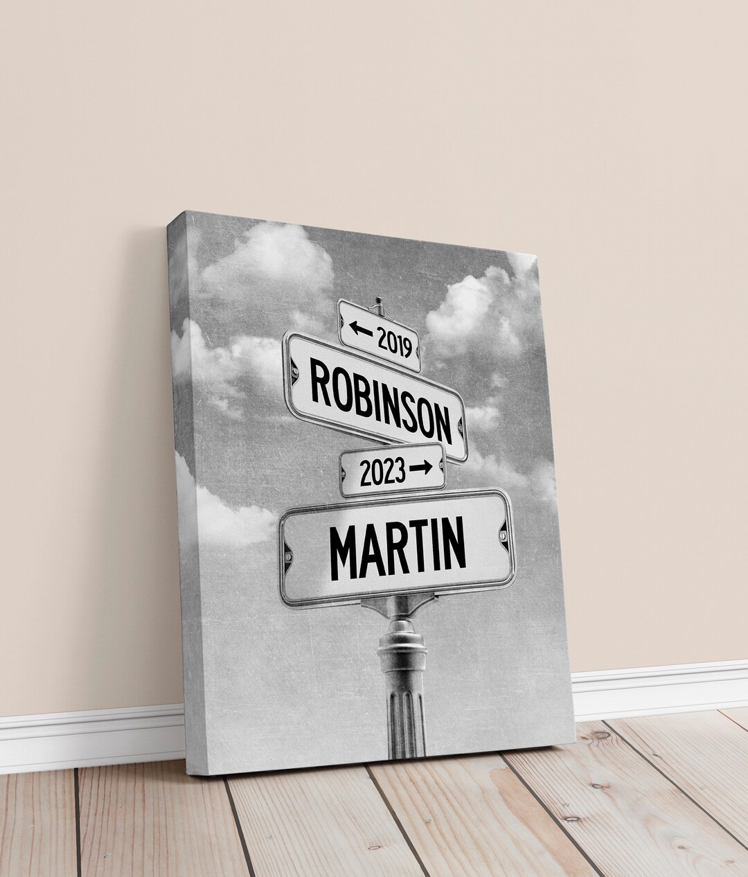 Personalized Street Sign Canvas With Names, Wedding Gift for Couple ...