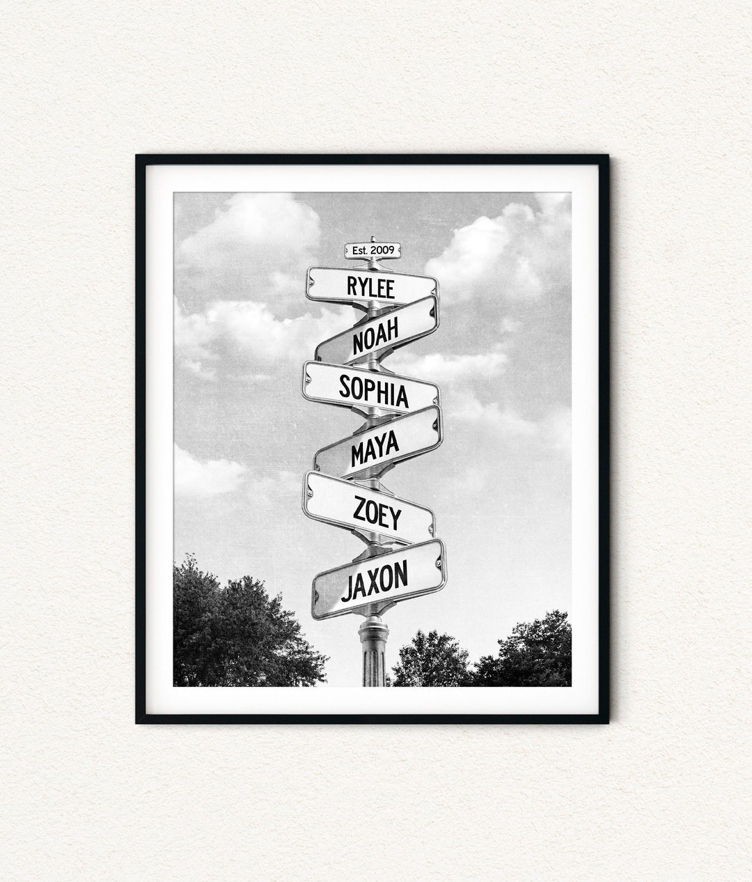 Family Sign With Names, Kids Names Wall Art, Blended Family Gift ...