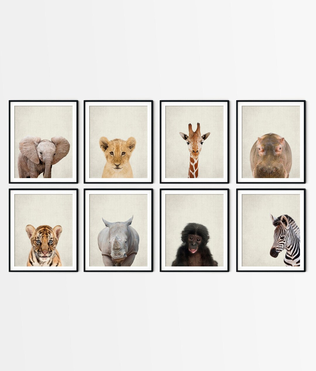 Jungle Animal Nursery Prints, Baby Safari Animals Prints or Canvas ...