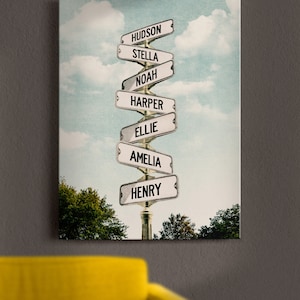 Custom Family Road Sign With Names, Personalized Kids Gift for Mom and ...